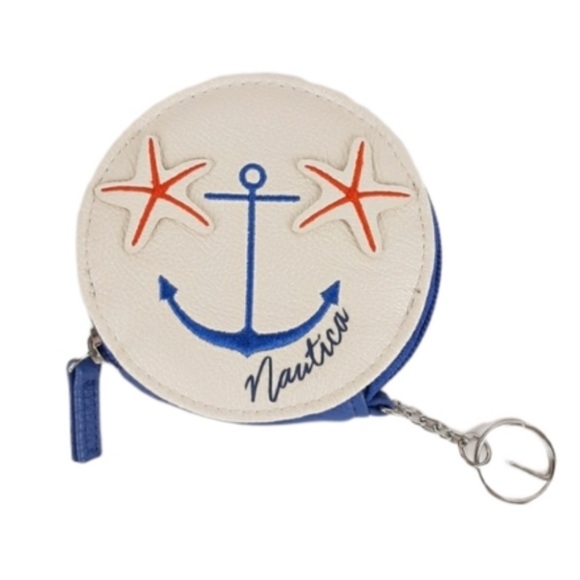 Nautica | Bags | Nautica Blue And White Anchor Coin Pouch | Poshmark